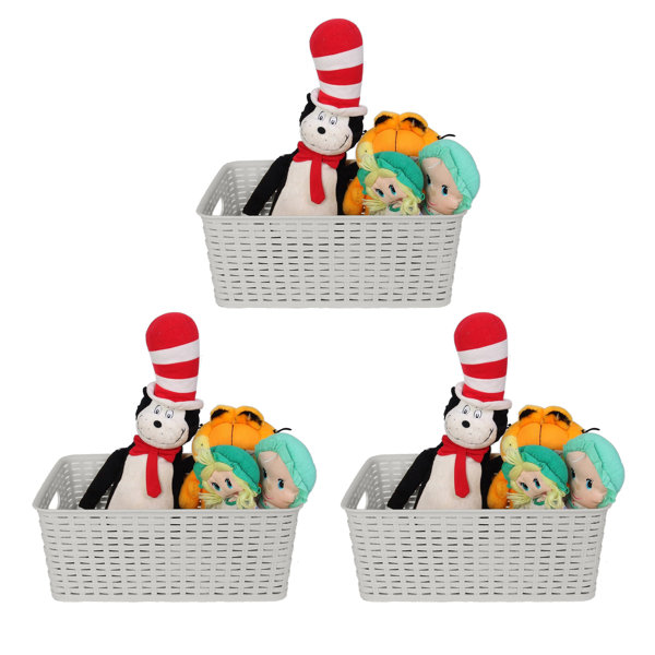 YBM Home Plastic Rattan-Style Storage Basket Organizer, 15.25" H x 10" W x 7.5" D & Reviews ...